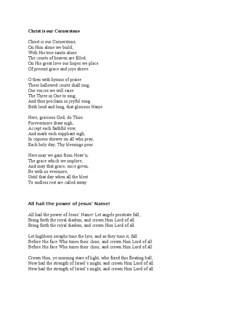 Christ Is Our Cornerstone | Download Free PDF | Jesus | Theology