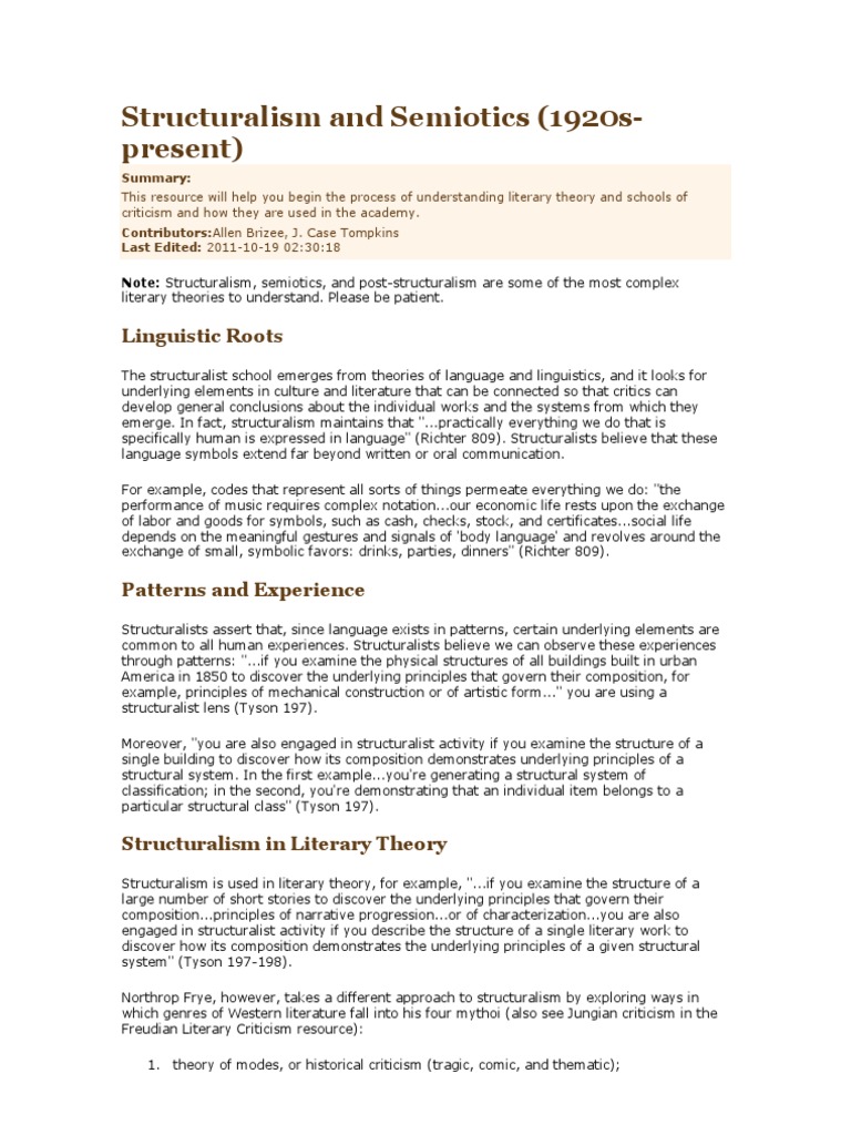 Structuralism and Semiotics | PDF | Semiotics | Mythology Structuralism and Semiotics | PDF | Semiotics | Mythology