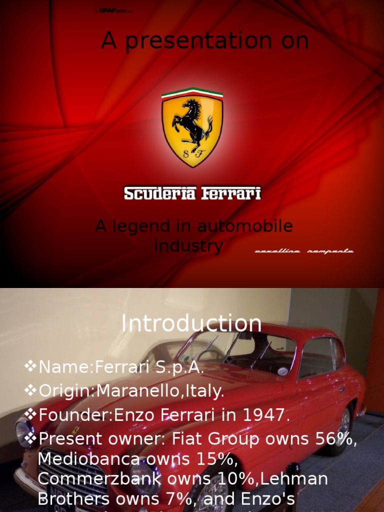A Presentation On: A Legend in Automobile Industry | PDF | Sports ...