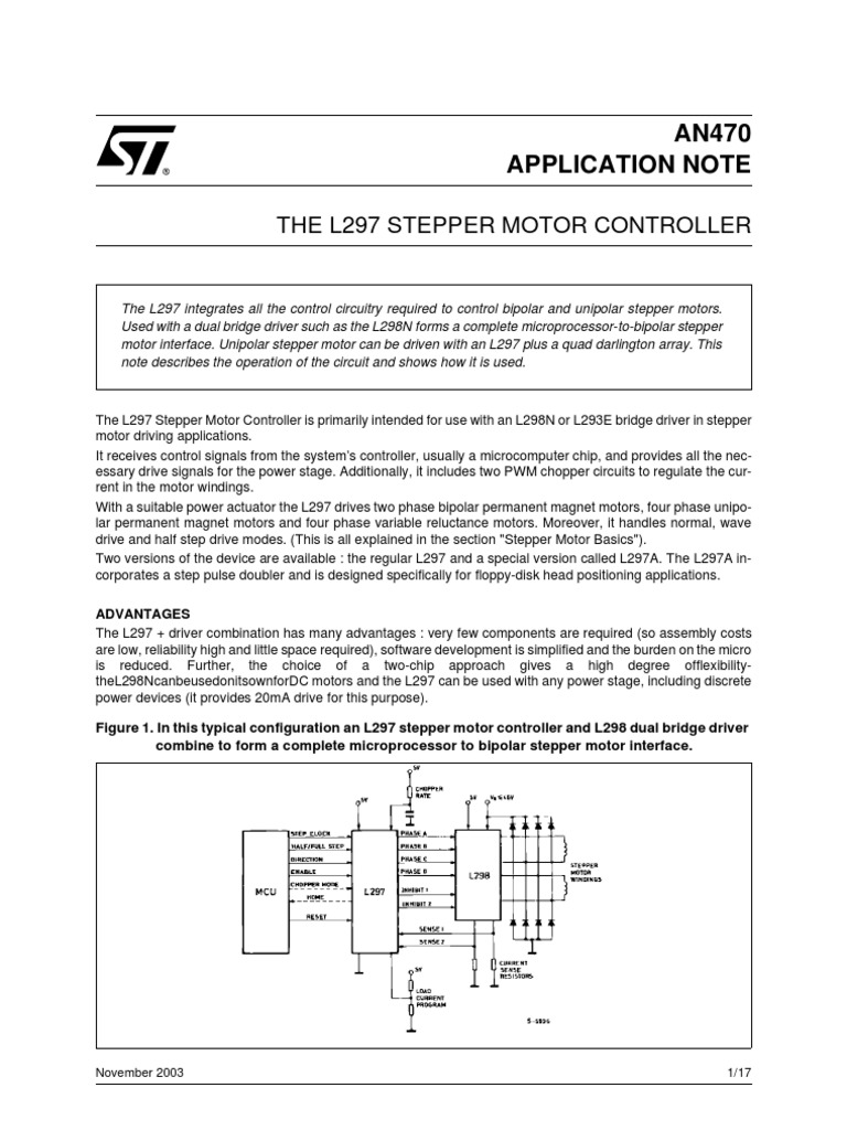 The L297 Stepper Motor Controller - AN470 Application Note | PDF ...