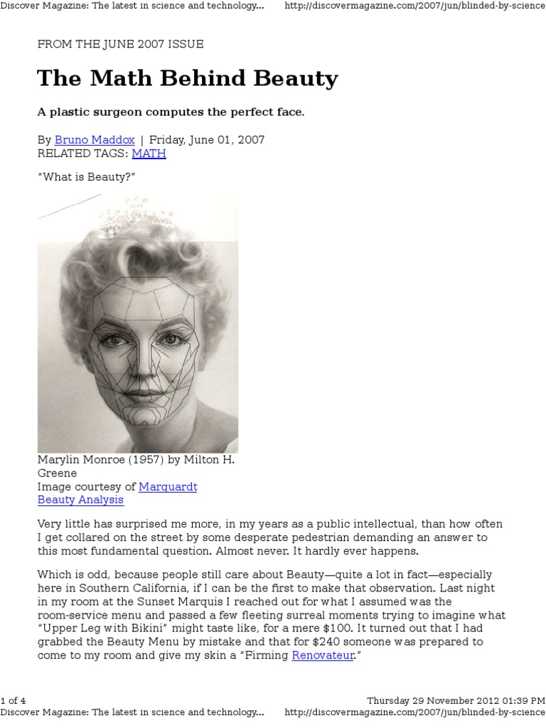 The Math Behind The Beauty | PDF | Science | Teaching Mathematics