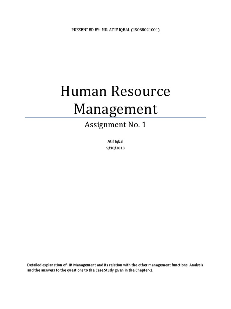 The Role of HR Management in The Management Process | PDF | Human ...
