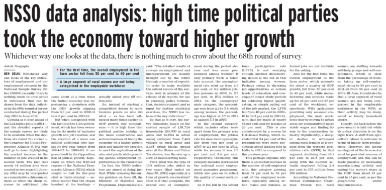 Nsso Data | PDF | Workforce | Unemployment