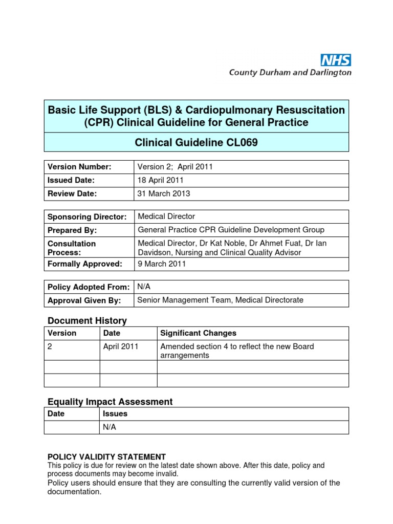 Basic Life Support (BLS) & Cardiopulmonary Resuscitation (CPR) Clinical ...