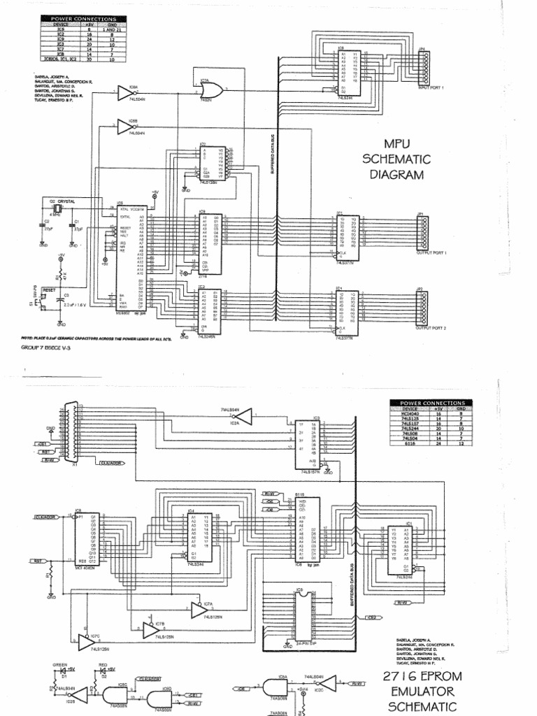 2716 Eprom Emulator and Mpu Schematic Diagram | PDF | Foreign Language ...