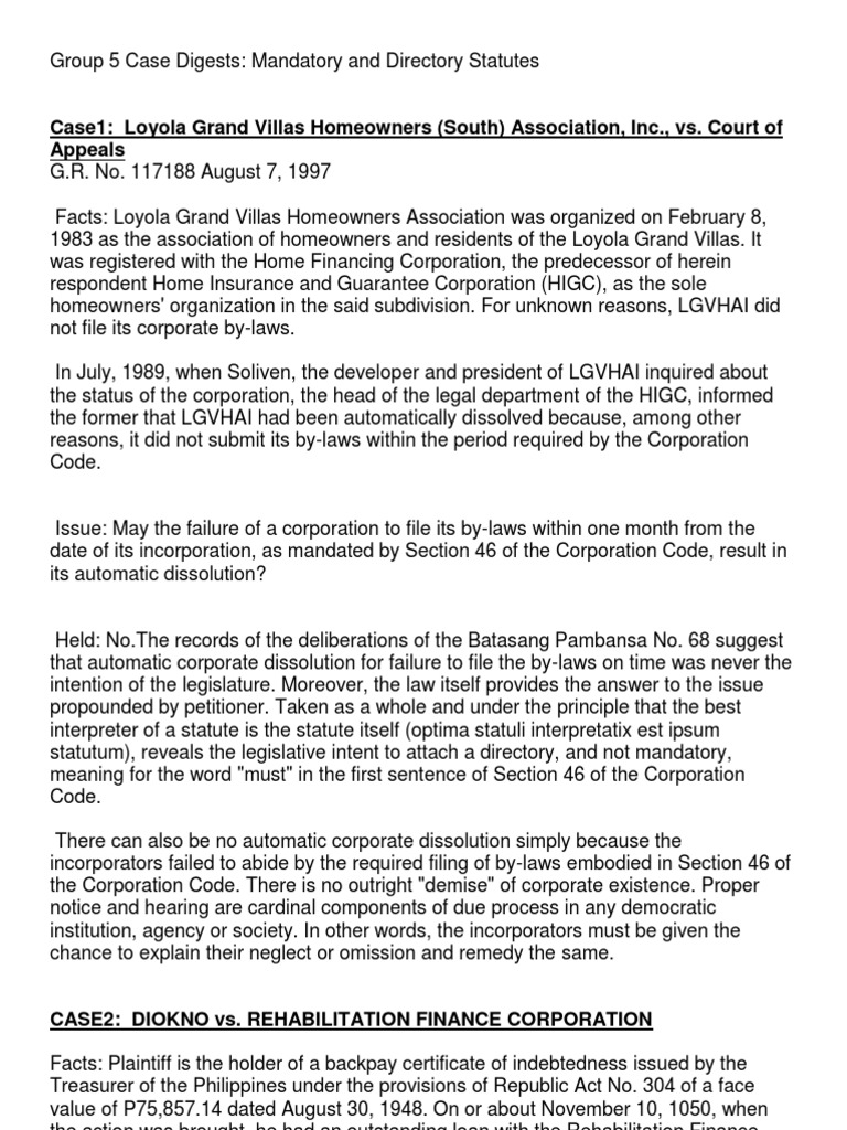 Statcon Case Digests | PDF | Complaint | Summary Judgment