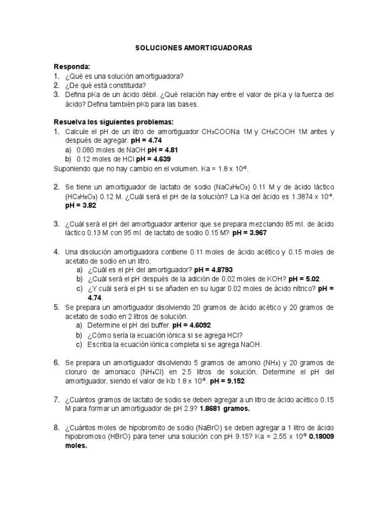 Amortiguadores | PDF | Solución tampón | Ph
