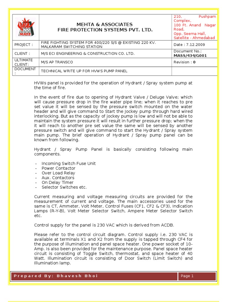 Writeup For HVWs & Sprinkler System | PDF | Switch | Relay