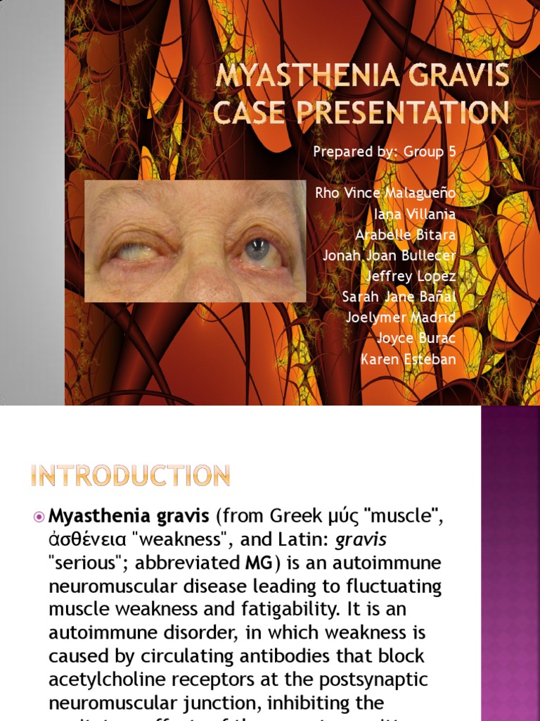 MYASTHENIA GRAVIS case presentation.pptx | Thyroid | Acetylcholine