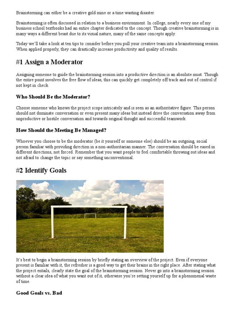 10 Tips For Effective Creative Brainstorming - Design Shack | PDF ...