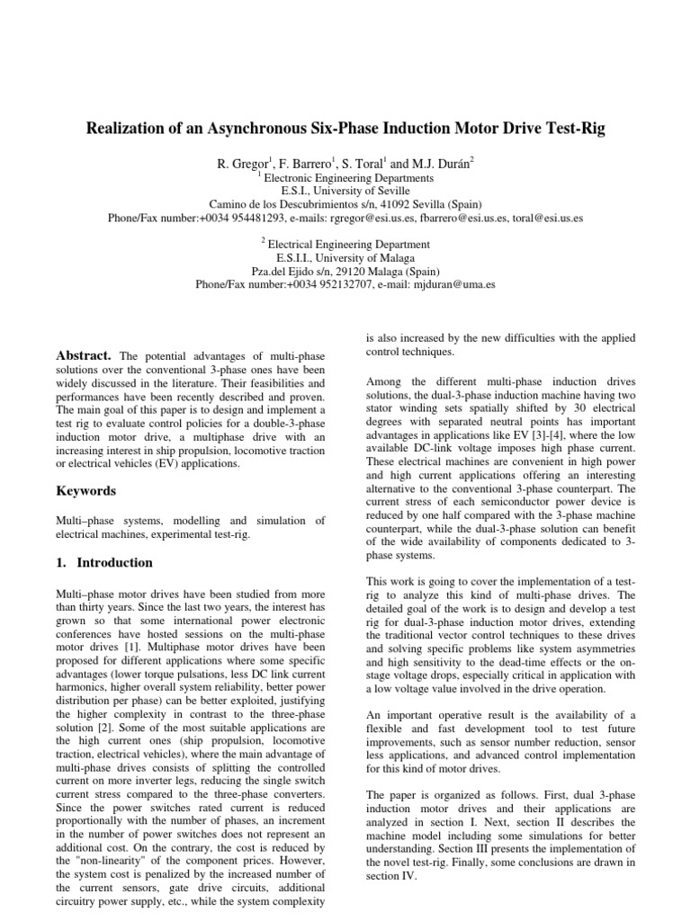 Six-Phase Motor Drive Test Rig Design | PDF | Power Inverter | Physics