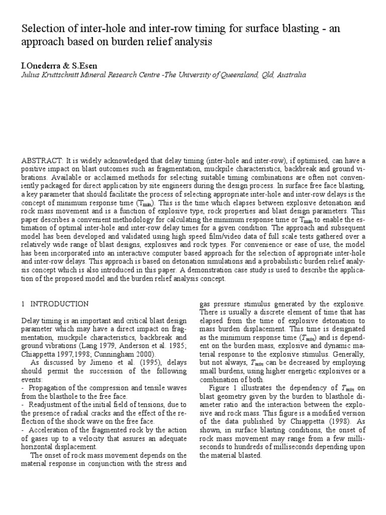 Delay Time in Surface Blast Design | PDF | Explosive Material | Explosion