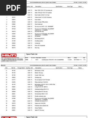 Hilti Te 40 Spare Parts List | Reviewmotors.co