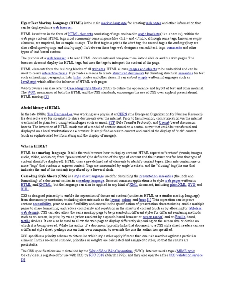 HTML | PDF | Html | Cascading Style Sheets