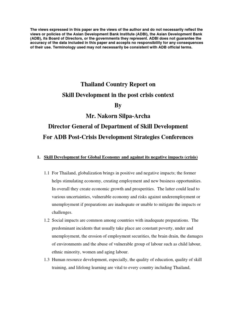 Thailand DSD Report | Download Free PDF | Employment | Immigration