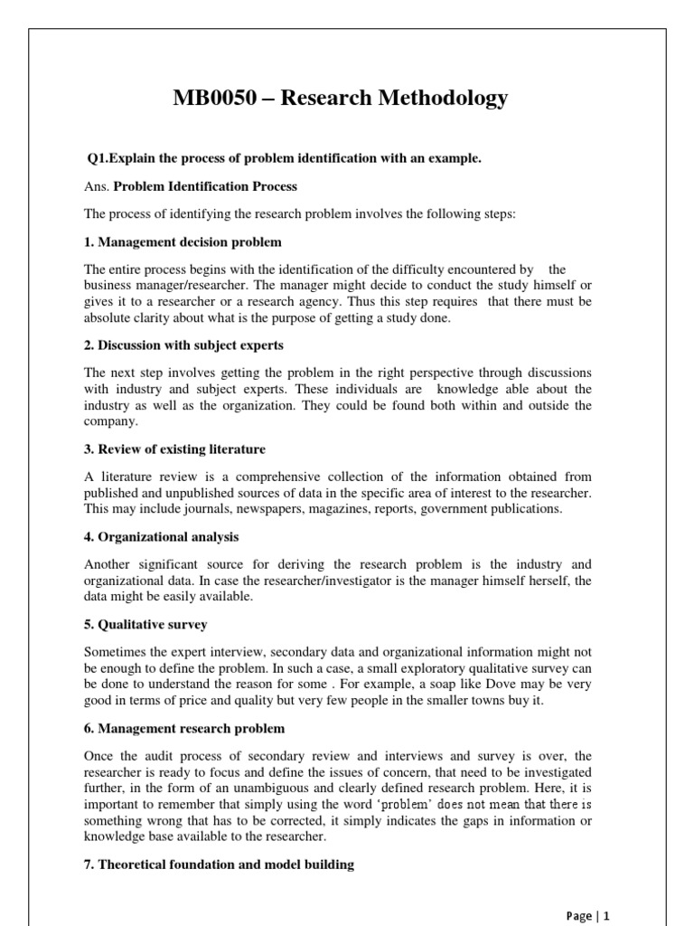 MB0050 - Research Methodology | PDF | Sampling (Statistics ...