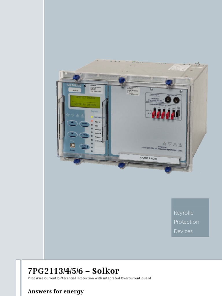 Siemens - Solkor | PDF | Relay | Transformer