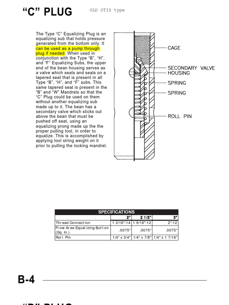 Old Otis Pump Through Plug Subs | PDF | Valve | Pump