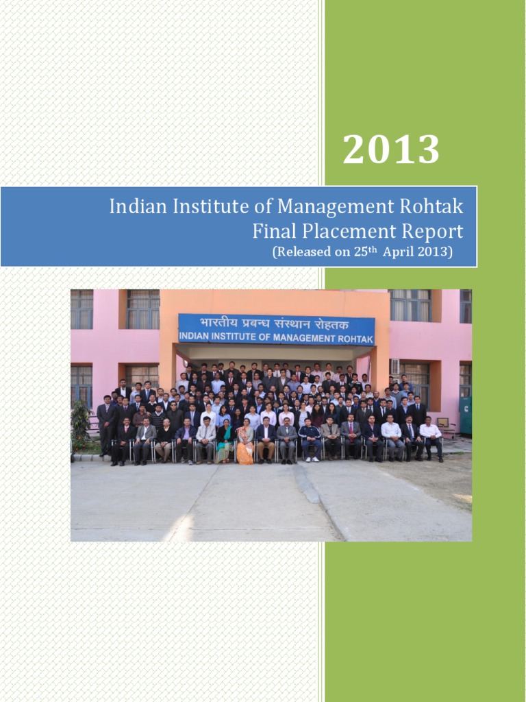 IIM Rohtak Achieves High Placement Success with Diverse Job Offers for ...
