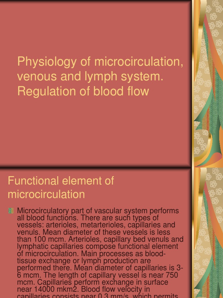 Physiology Of Microcirculation Venous And Lymph System Pdf