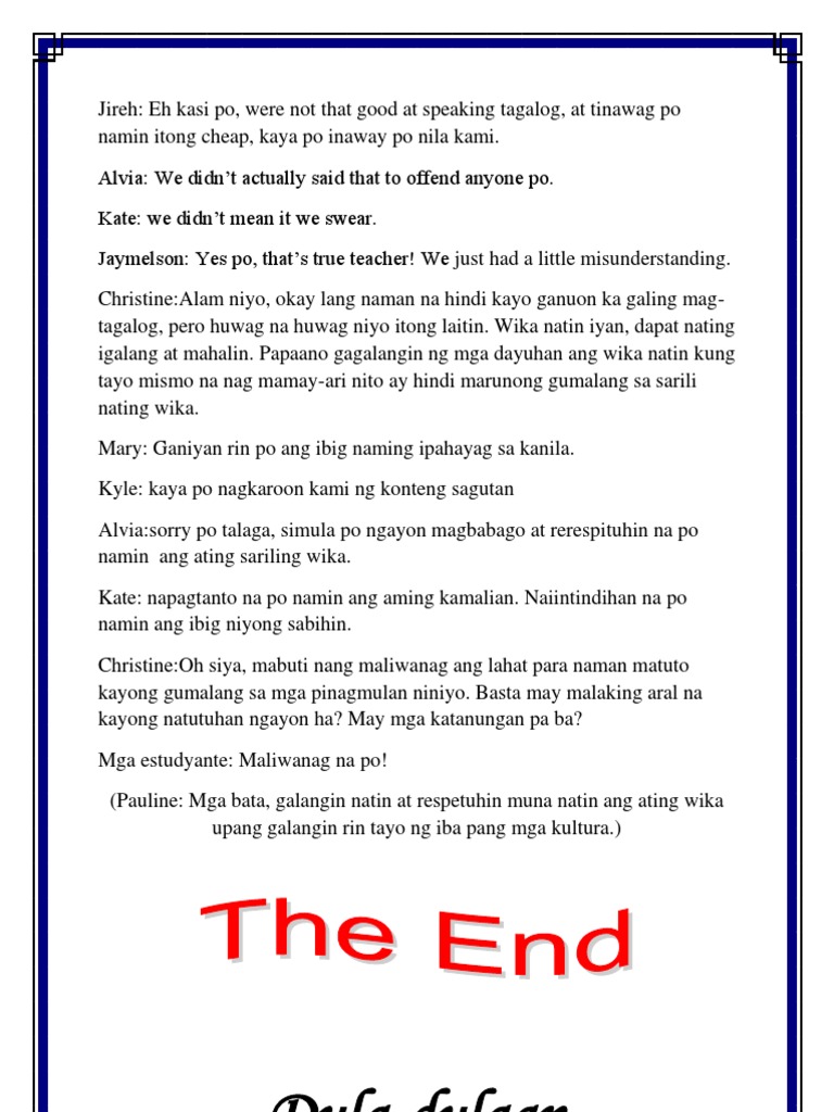 Filipino (Dula Dulaan) | PDF