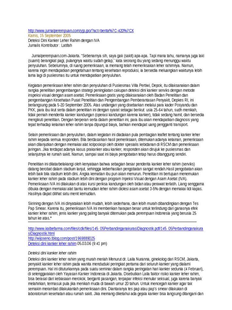 Bahan Iva Tes | PDF | Kanker Serviks | Ginekologi