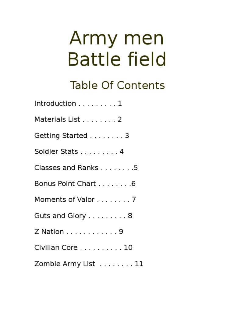 Army Men: Rules and Gameplay Guide | PDF | Land Mine | Sniper