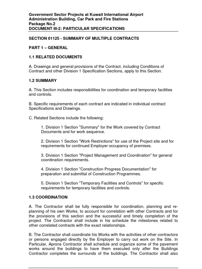 01125 Summary of Multiple Contracts_REVA | General Contractor ...