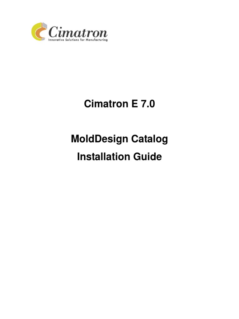 MoldDesign Catalog Installation Guide | PDF | Installation (Computer Programs) | Directory ...