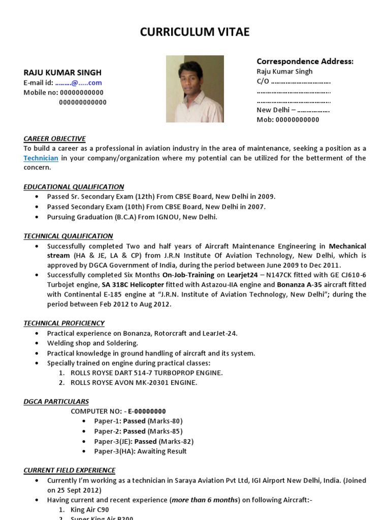 Best Resume CV Format For AME | PDF | Delhi | New Delhi