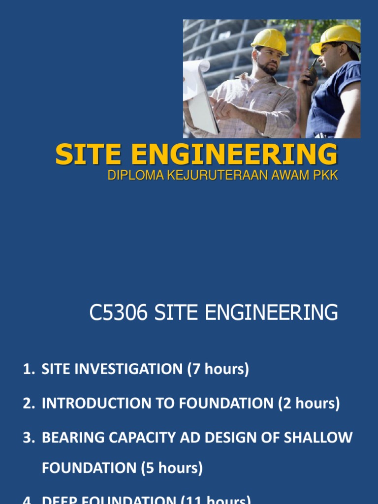 Topic 1 Site Investigation PDF | Download Free PDF | Geotechnical ...