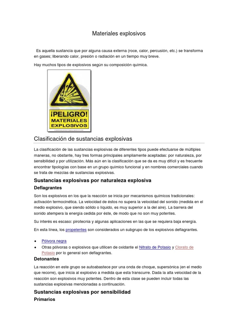 Materiales explosivos | Material explosivo | Explosión