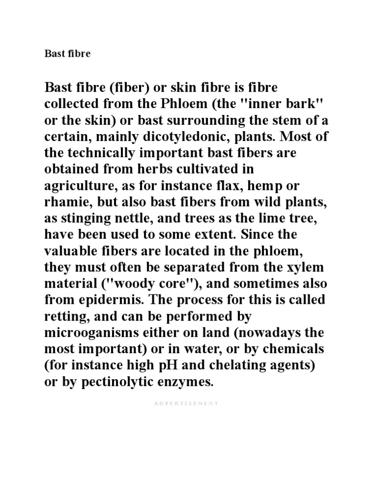 Overview of Bast Fibers and Their Uses | PDF | Home & Garden