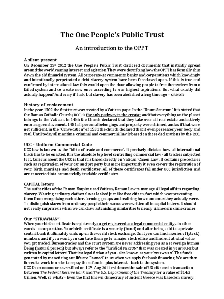 OPPT Introduction | PDF | Debt | Legal Personality