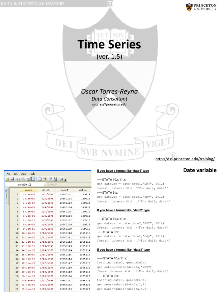 Time Series by Oscar Torres-Reyna | PDF | Autocorrelation | Statistical ...