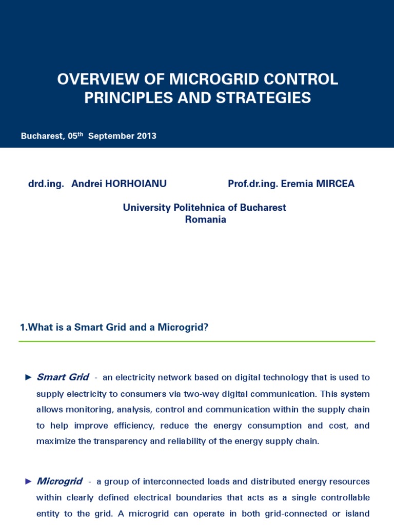 Overview of Microgrid Control Principles and Strategies Rev0 | PDF