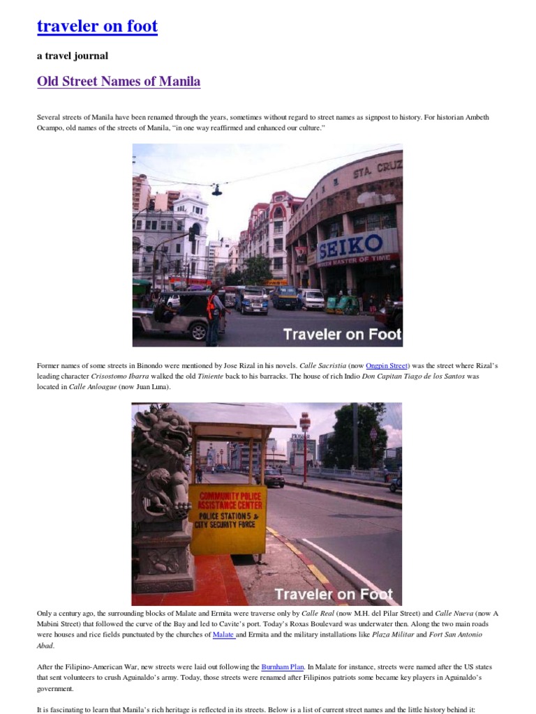 Old Street Names of Manila .. | PDF | Manila | Philippines
