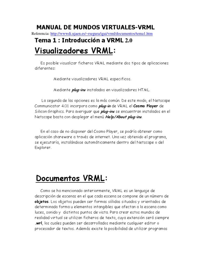 Manual VRML 2012 | PDF | Sistema coordinado | Color