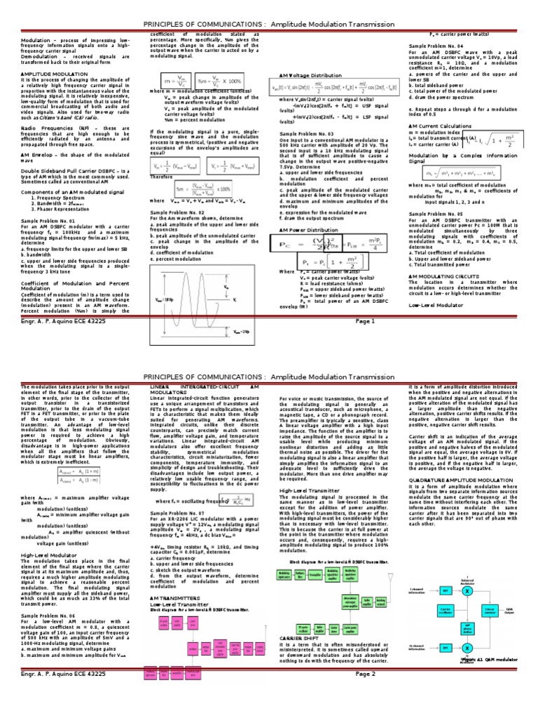 Lecture 4 Modulation | PDF | Modulation | Amplifier