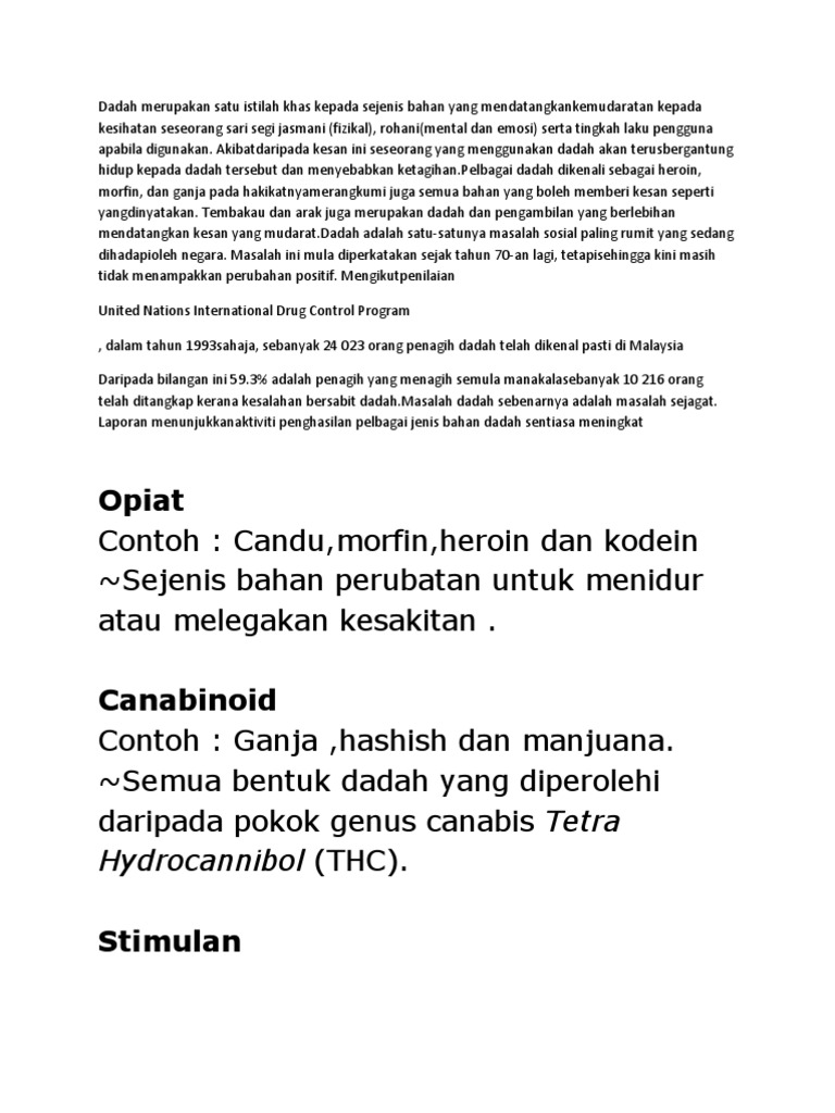 Jenis-Jenis Dadah | PDF