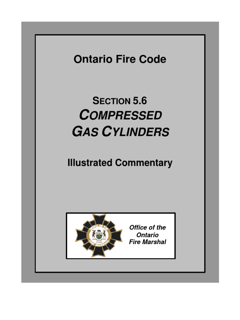 Ontario Fire Code: Ompressed AS Ylinders | PDF