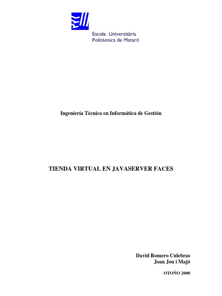 Tienda Virtual JSF | PDF | Caras del servidor Java | Java (lenguaje de programación)