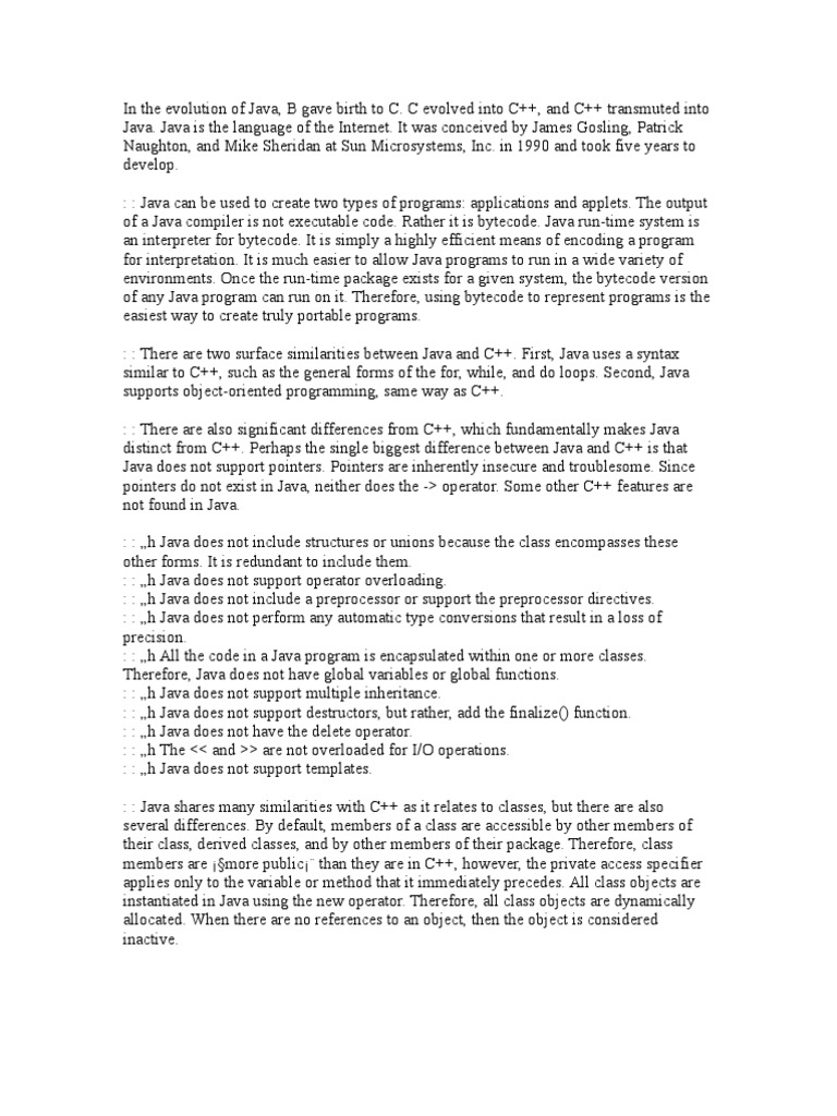 Java Advantages Over C++ | Download Free PDF | Java (Programming ...