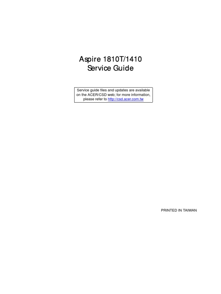 Aspire 1810t 1410 | PDF