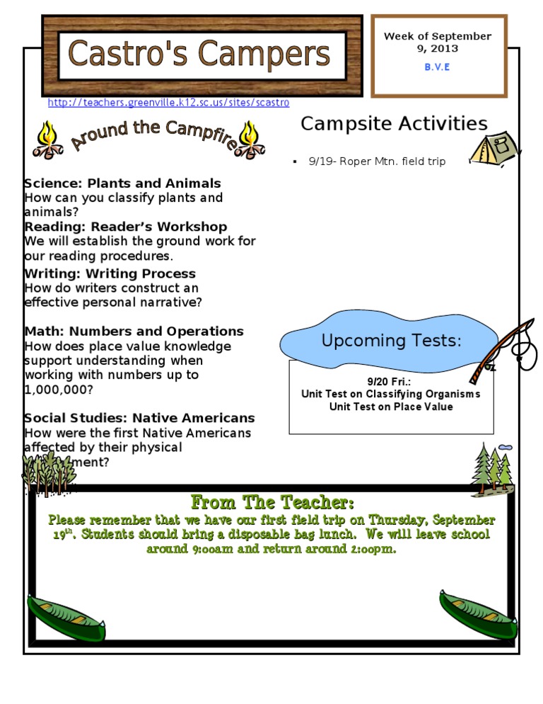 First Field Trip Details and Activities | PDF
