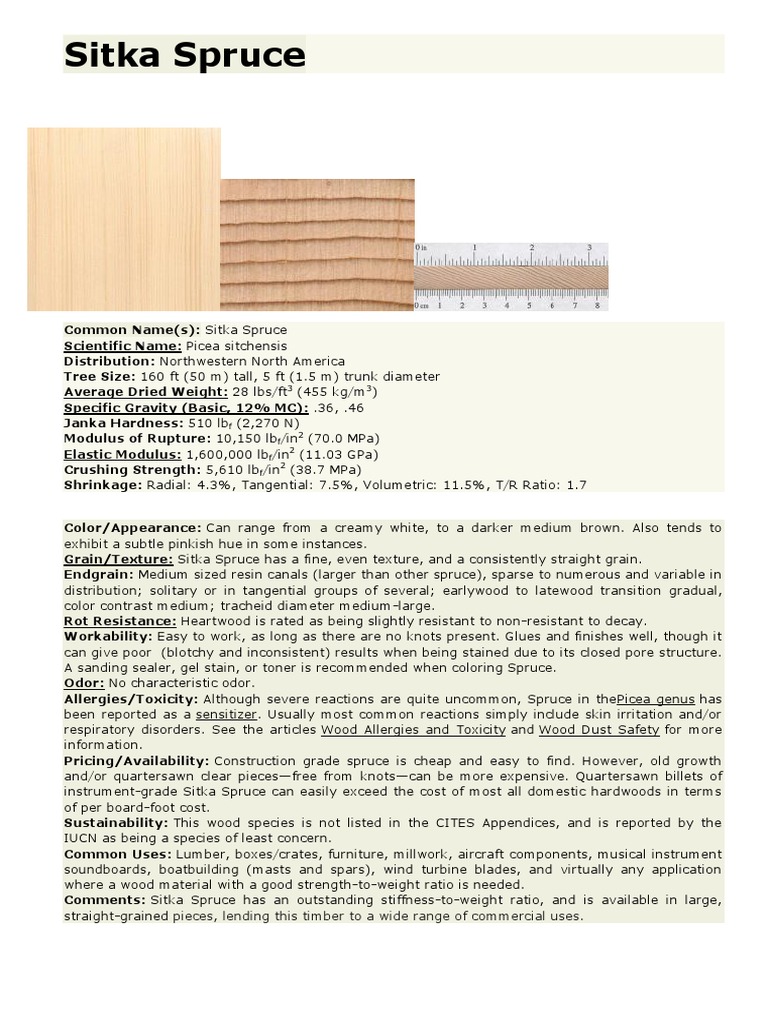 Molid - Sitka Spruce | PDF | Wood | Materials