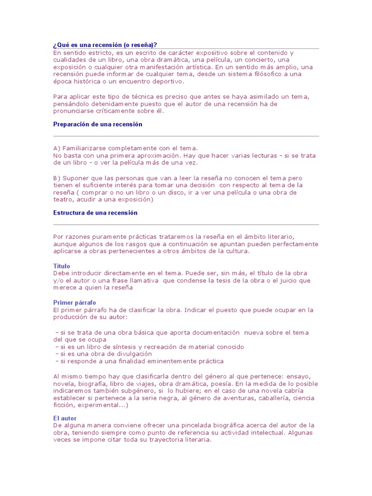 Qué es una recensión | Autor | Libros