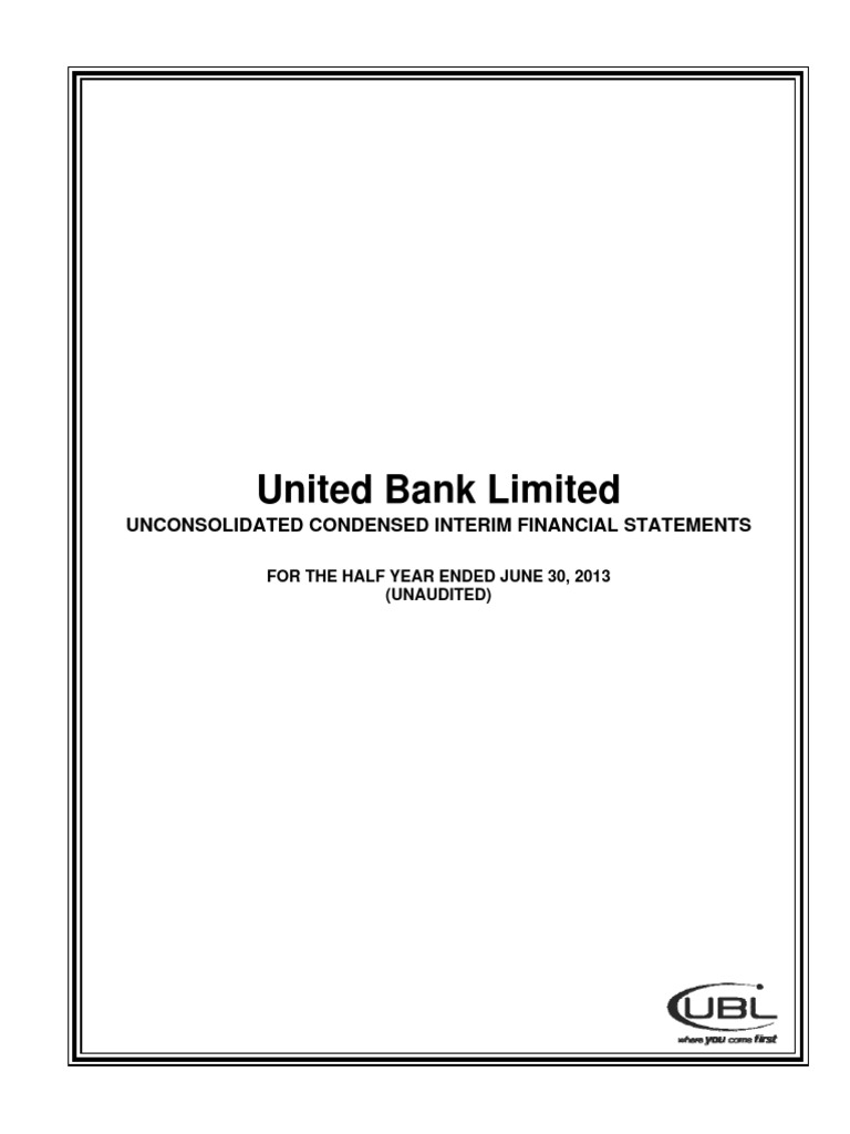 Ubl Financial Statements Pdf International Financial Reporting