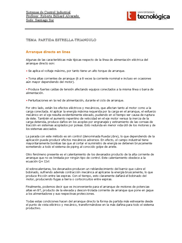 Partida Estrella Triangulo | PDF | Inductor | Corriente eléctrica
