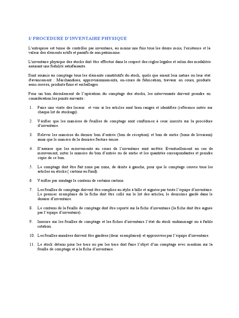 Contrôle et Valorisation des Stocks | PDF | Inventaire | Comptabilité